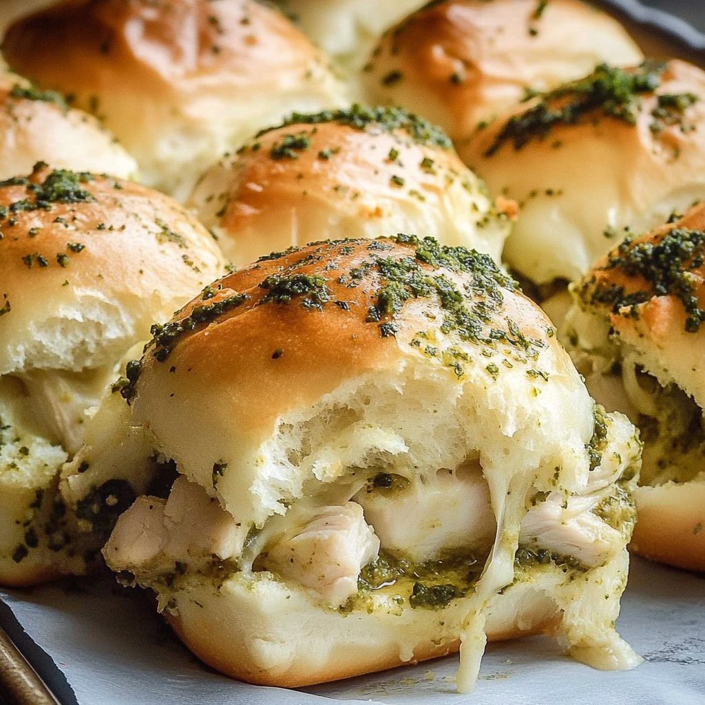Amazing Pesto Chicken Pull Apart Sliders for Delicious Fun