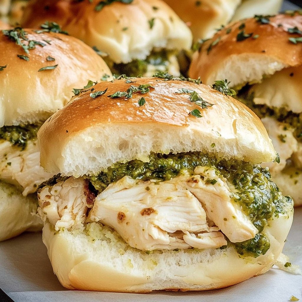 Amazing Pesto Chicken Pull Apart Sliders for Delicious Fun