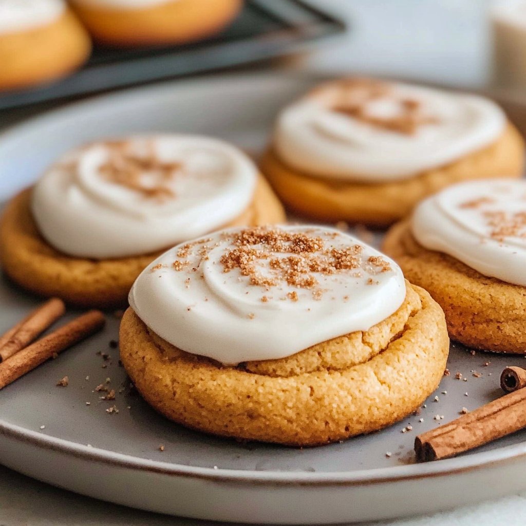 Amazing Pumpkin Cookies with Cream Cheese Icing Delight