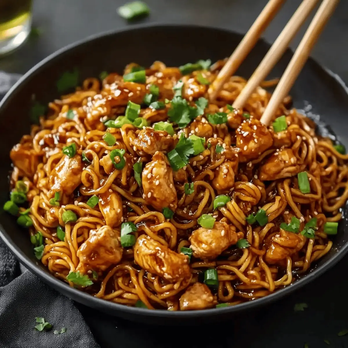 Irresistible Sticky Garlic Chicken Noodles Recipe