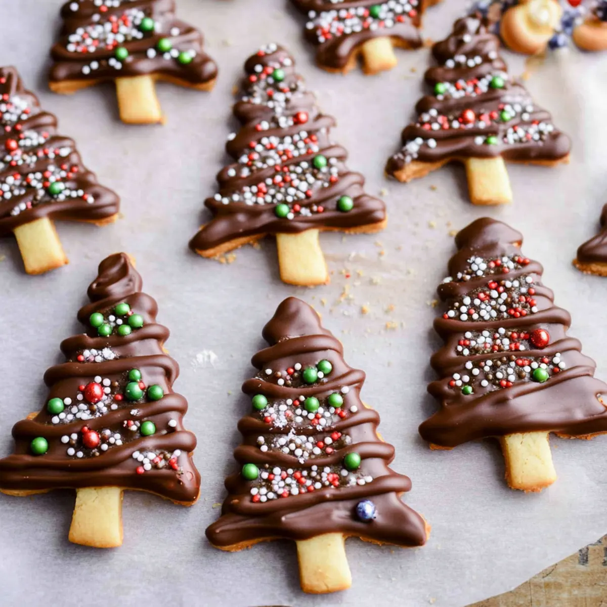 Delicious Christmas Tree Shortbread Sticks