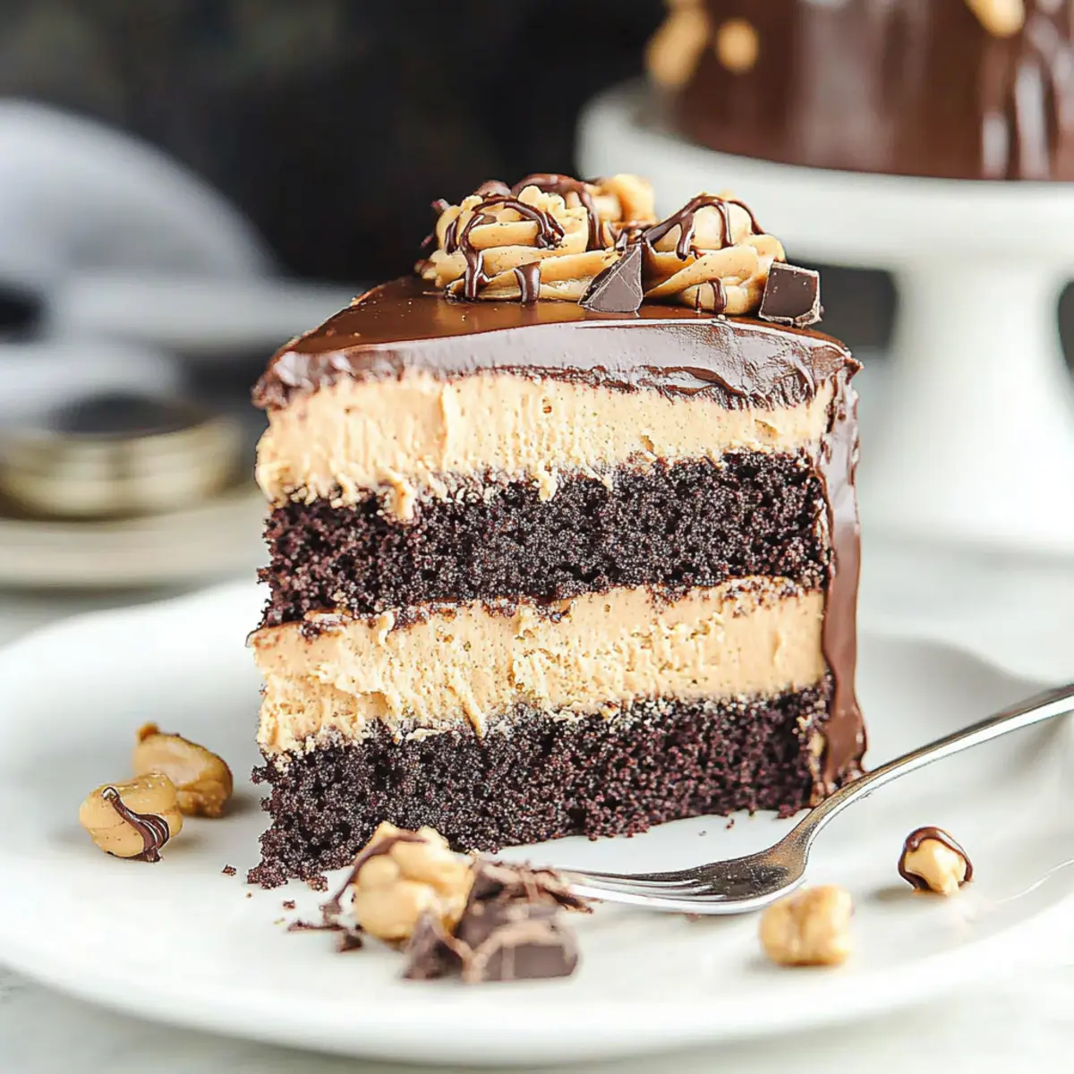 Decadent Peanut Butter Chocolate Layer Cake Recipe