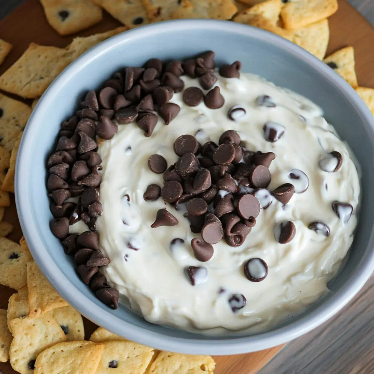 Delicious Chocolate Chip Cheesecake Dip Recipe with Dippers