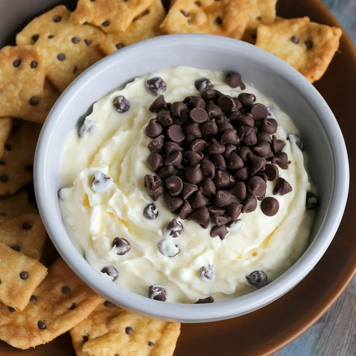 Delicious Chocolate Chip Cheesecake Dip Recipe with Dippers
